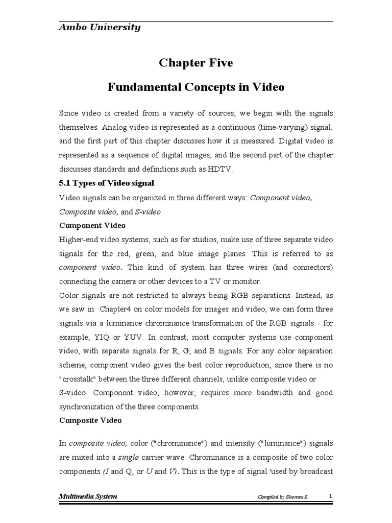 Multimedia Systems Chapter 5 | PDF