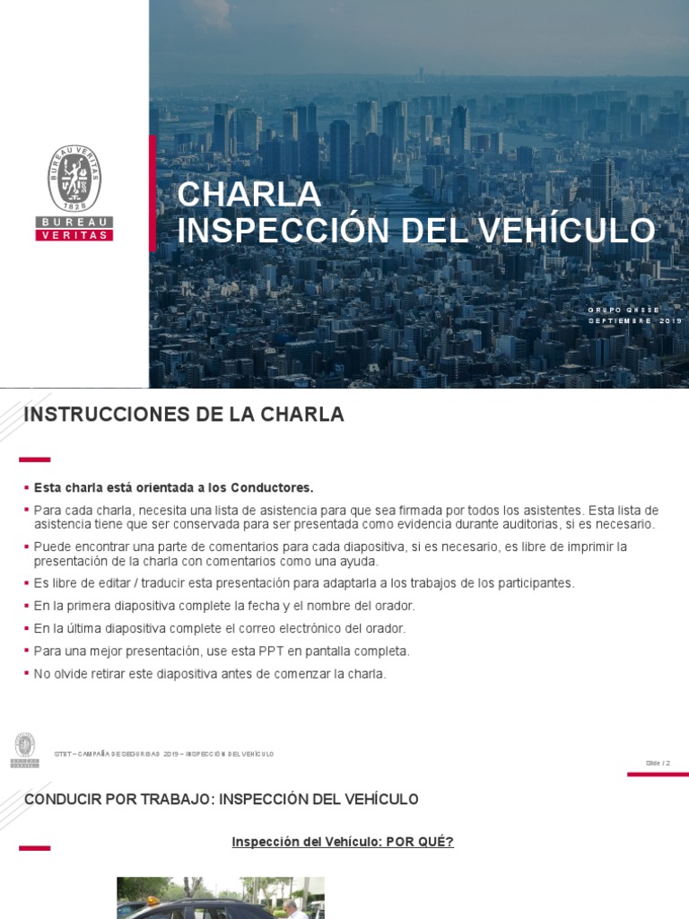 Charla 3 - Inspección Del Vehículo - ESPAÑOL | PDF | Finanzas y dinero | Tecnología