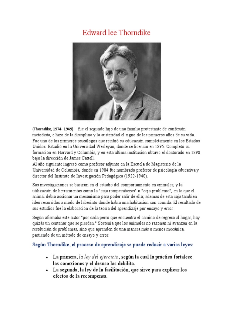 Edward Lee Thorndike | PDF | Ciencias sociales