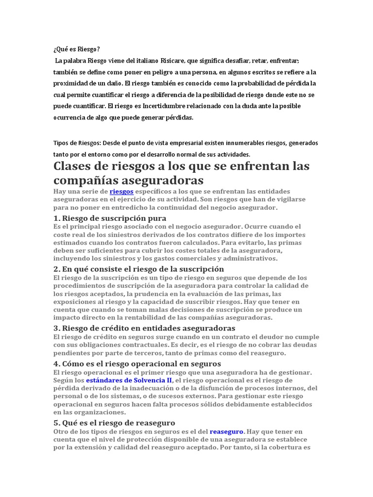 Qué Es Riesgo | PDF
