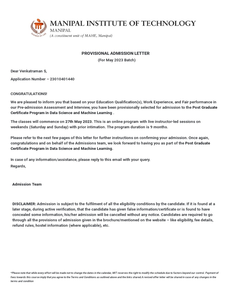Application Documents - Offer Letter PDF | PDF