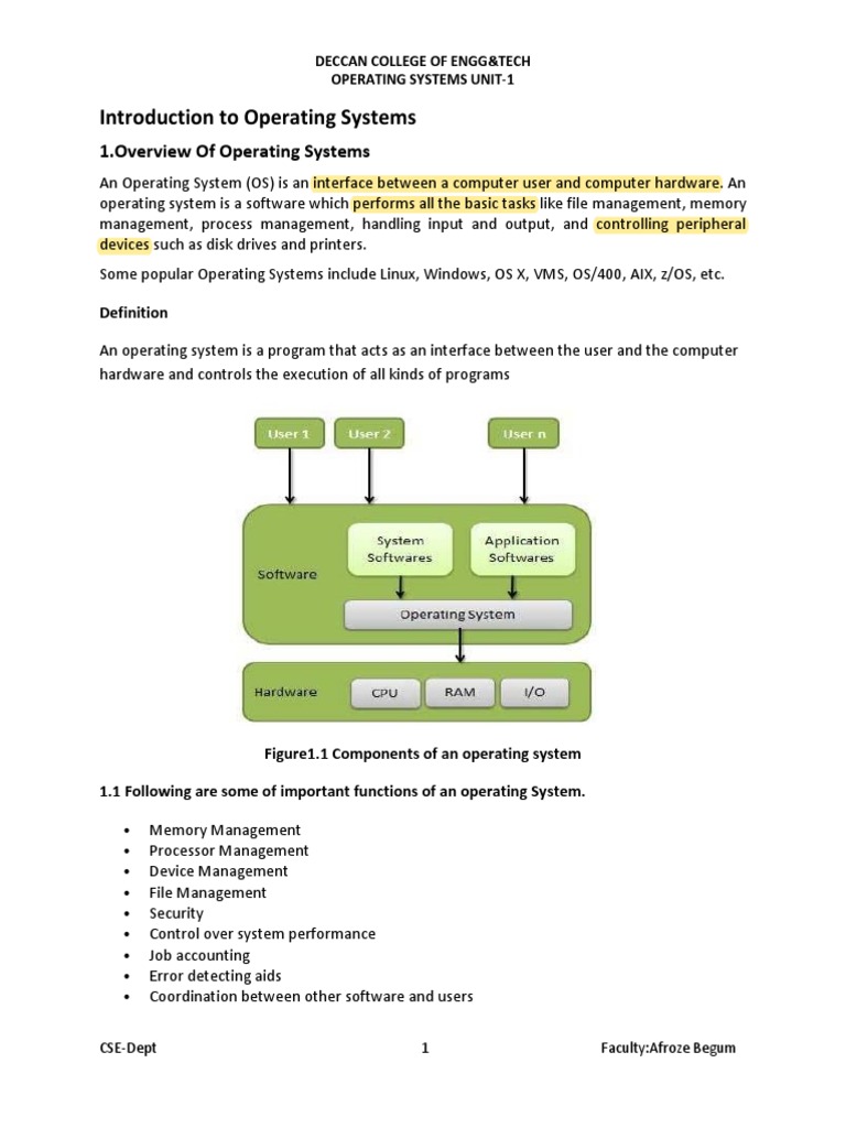 Os Unit-1 | PDF | Operating System | Kernel (Operating System)