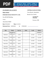 Canara Bank Current Account Statement | PDF | Banking Technology | Payments