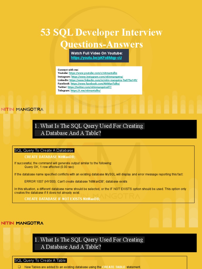 53 Sql Questions Answers Pdf 
