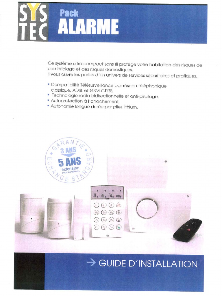 Mode D Emploi Alarme Maison Sans Fil Systec | PDF
