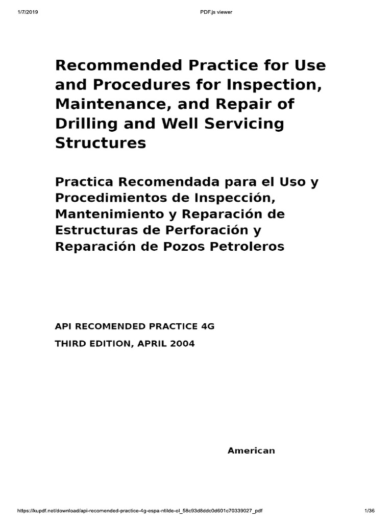 API RP 4G Español PDF | PDF