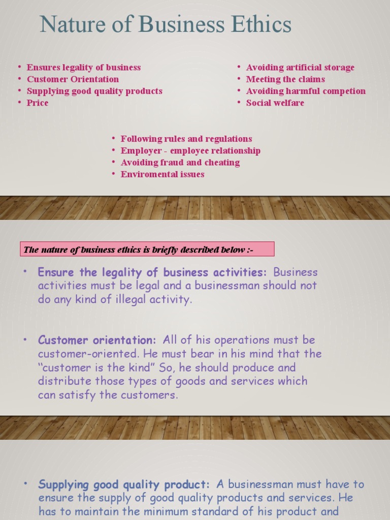 Nature of Business Ethics | PDF | Business