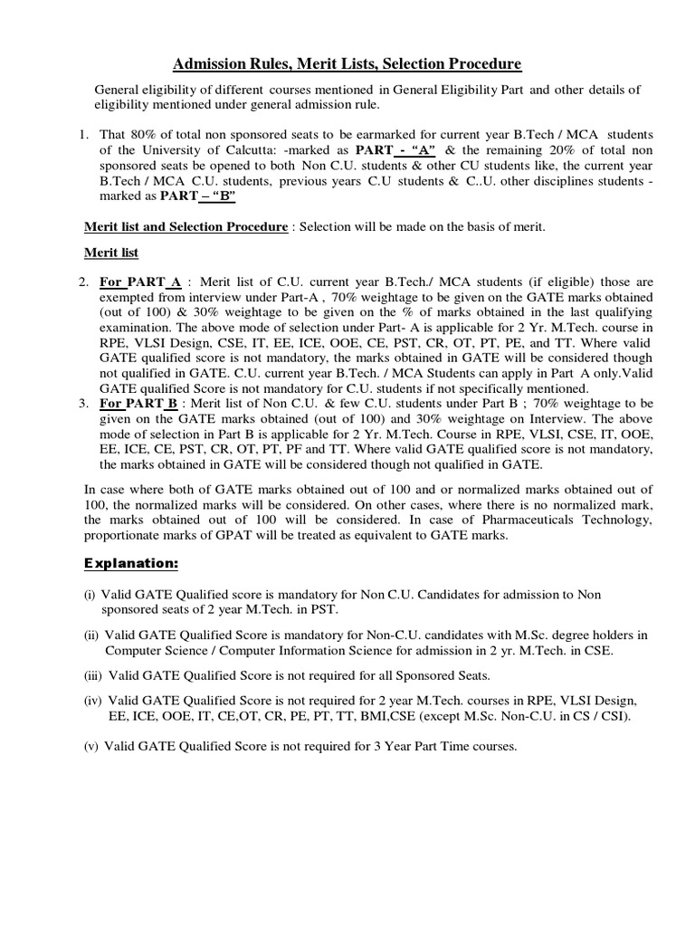 General Admission Rules PDF | PDF