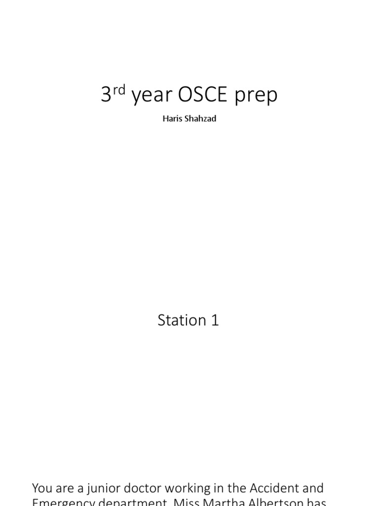 3rd Year OSCE Course | PDF