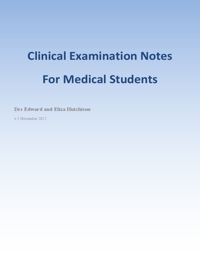 Clinical Examination Notes - Ed and Eliza Hutchison | PDF