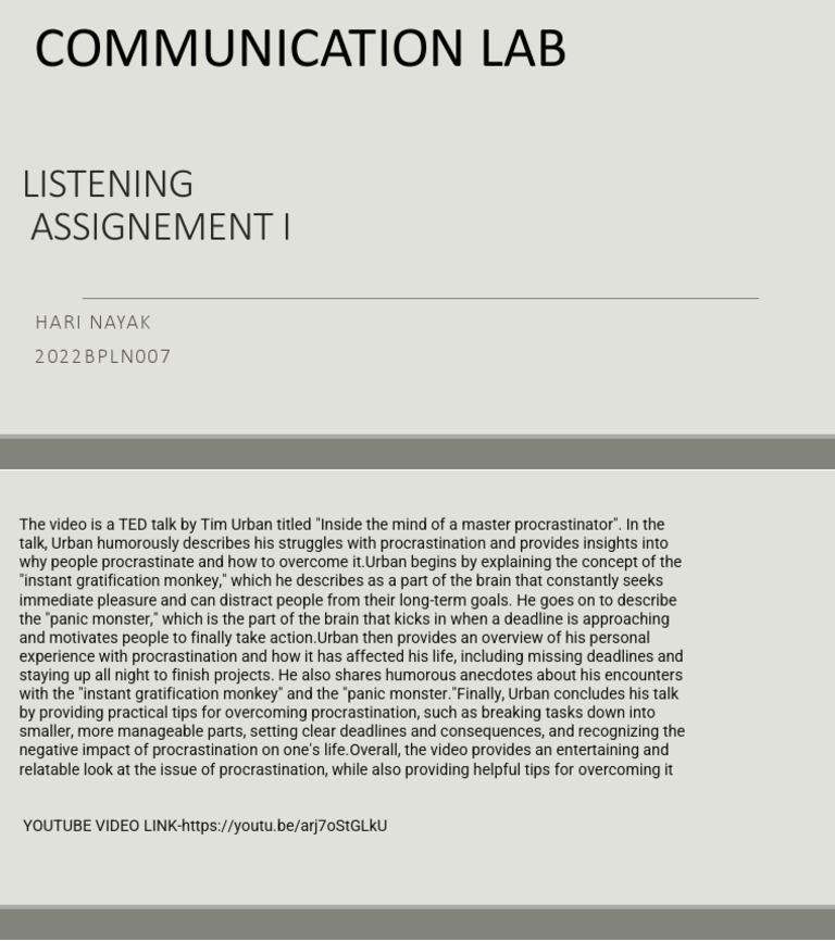 Tim Urban on Overcoming Procrastination | PDF