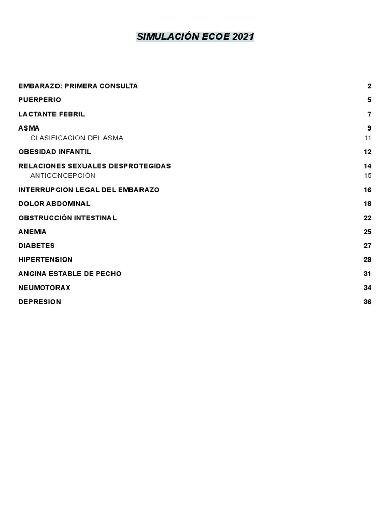 Simulacion ECOE 2021 PDF | PDF | Salud y bienestar