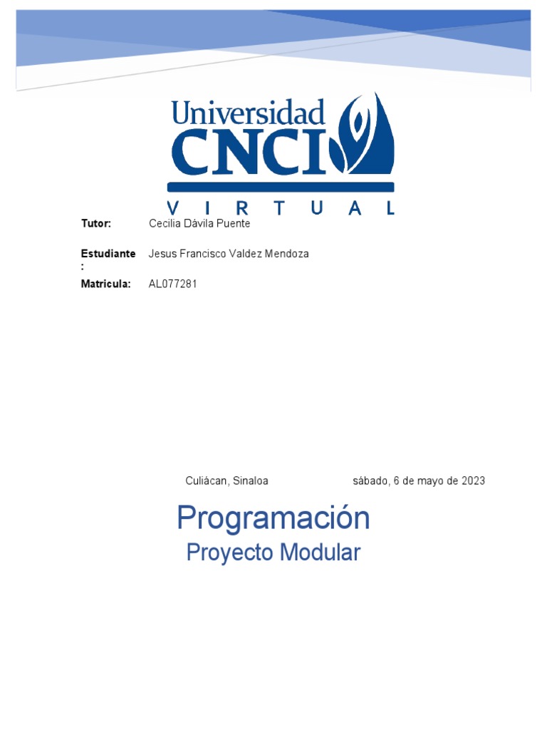 Proyecto Modular Programacion | PDF