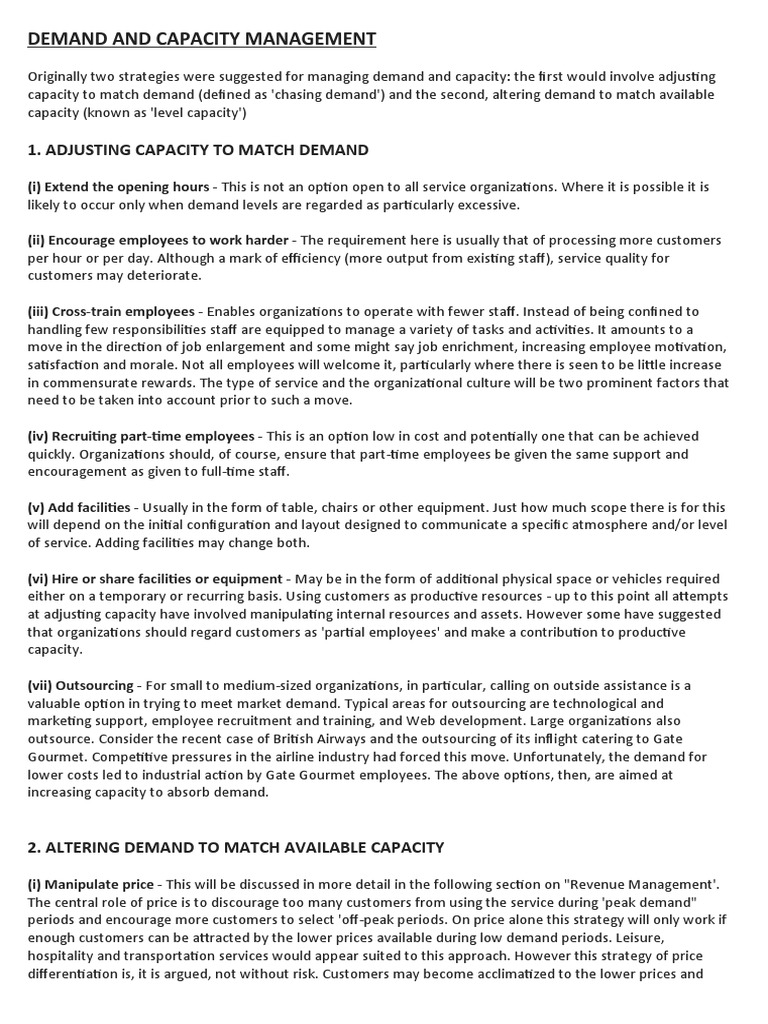 SCM UNIT 2 - DEMAND & CAPACITY MANAGEMENT + DEMAND FORECASTING- NOTES ...