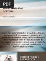 Active vs. Passive Recreation Explained | PDF | Physical Fitness ...