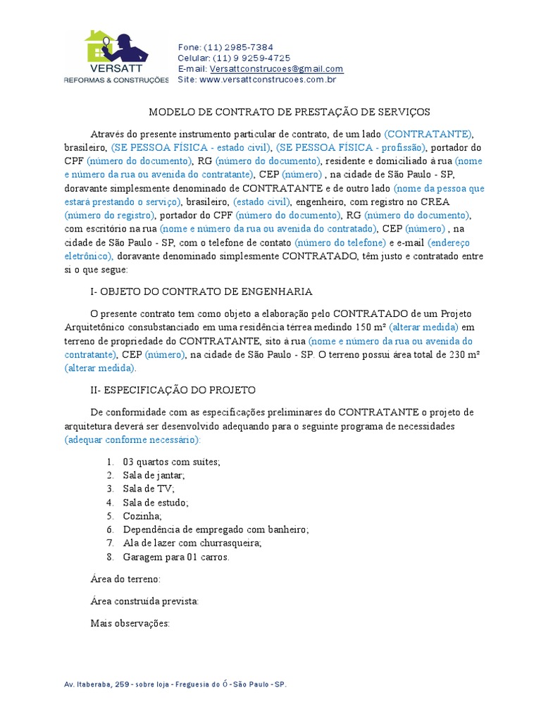 Modelo de Contrato | PDF