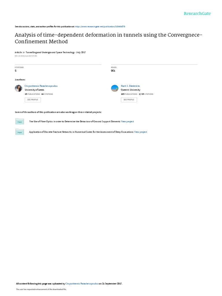 Analysis of Time-Dependent Deformation in Tunnels Using The Convergnece ...