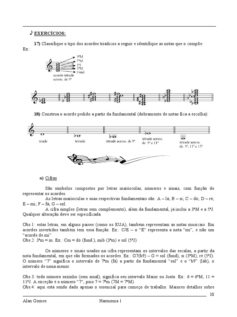 Harmonia Funcional Exercícios1 PDF | PDF | Acorde (música) | Intervalo (música)