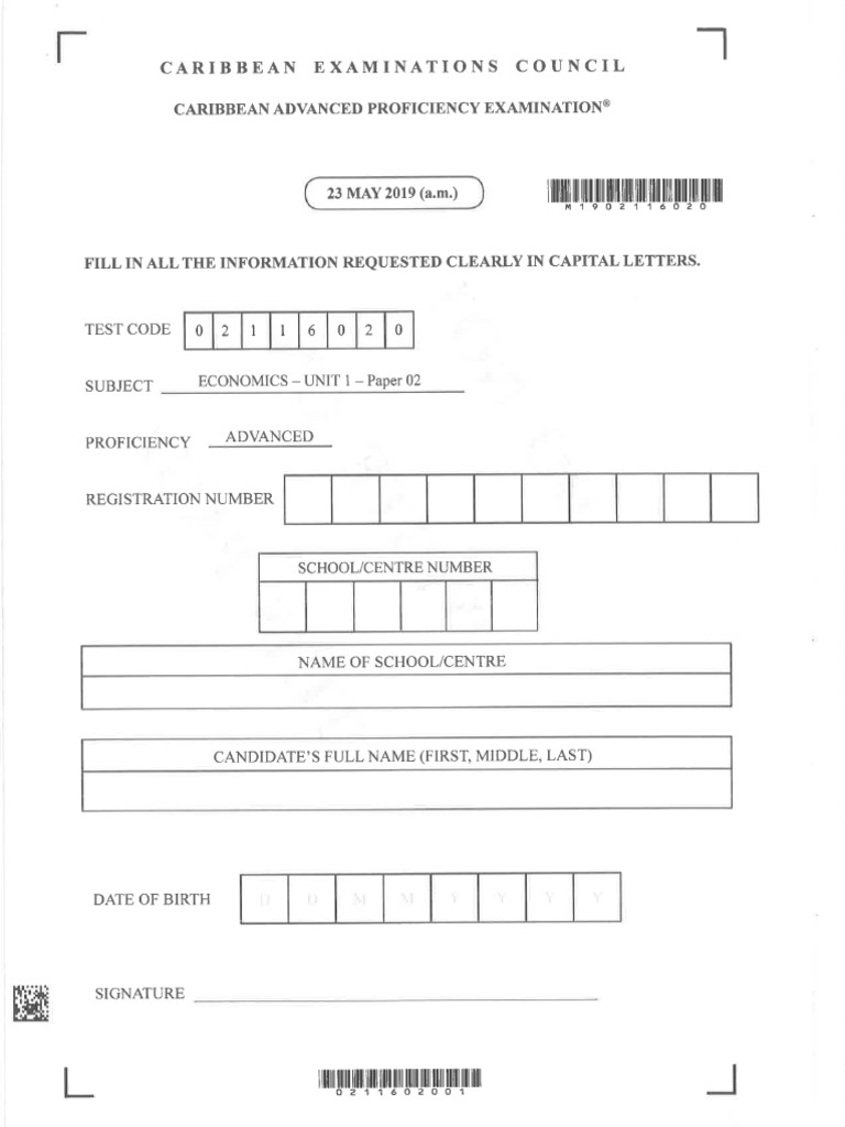 Economics 2019 U1 P2 PDF | PDF