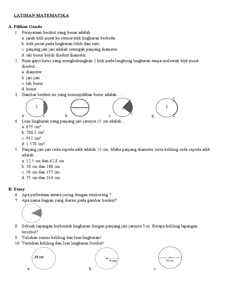 Latihan Matematika Pdf
