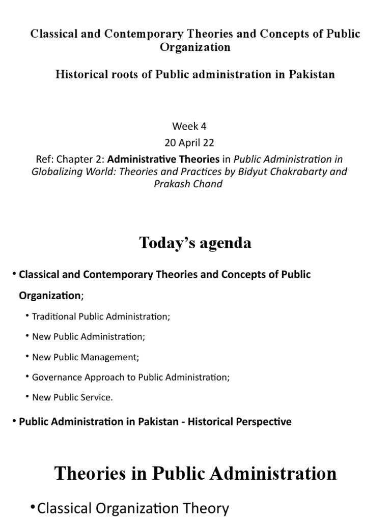 Classical and Contemporary Public Admin Theories | PDF | Public ...