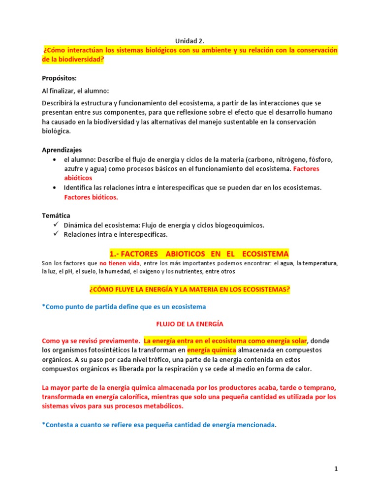 Actividad 11 - Flujo de Materia y Energia e Interacciones - Ecosistema ...