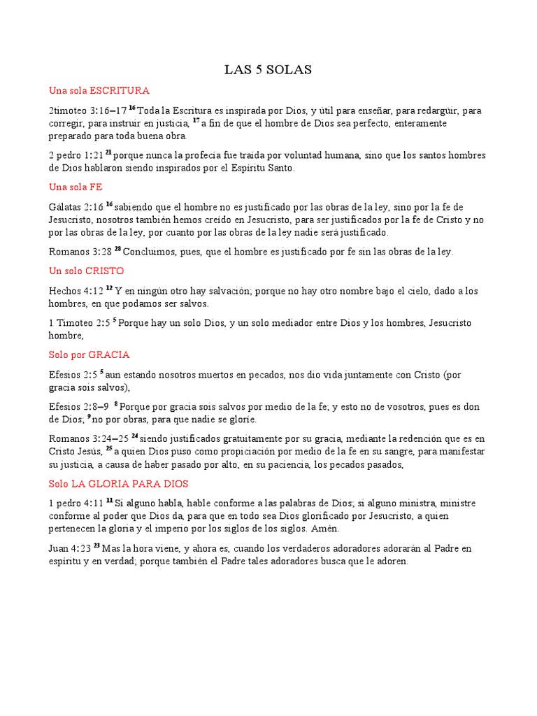 Las 5 Solas | PDF