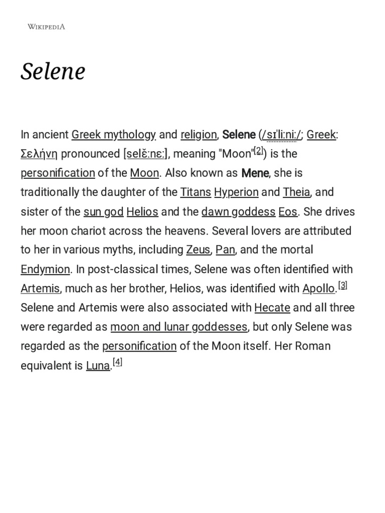 Selene - Wikipedia PDF | PDF