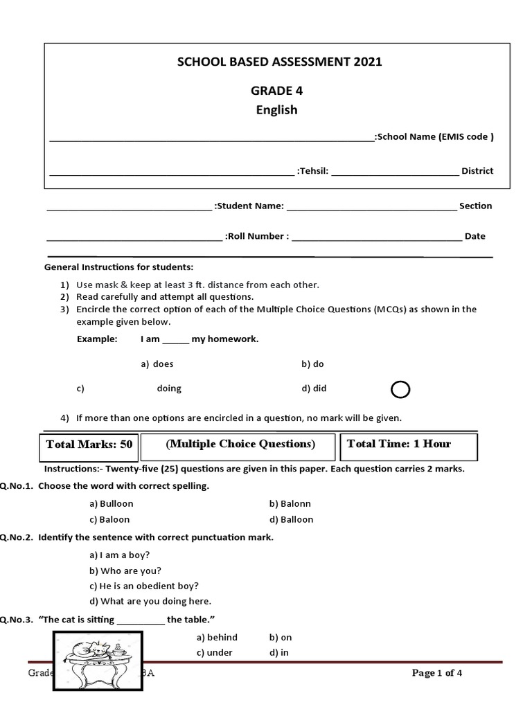 English Grade-4 | PDF