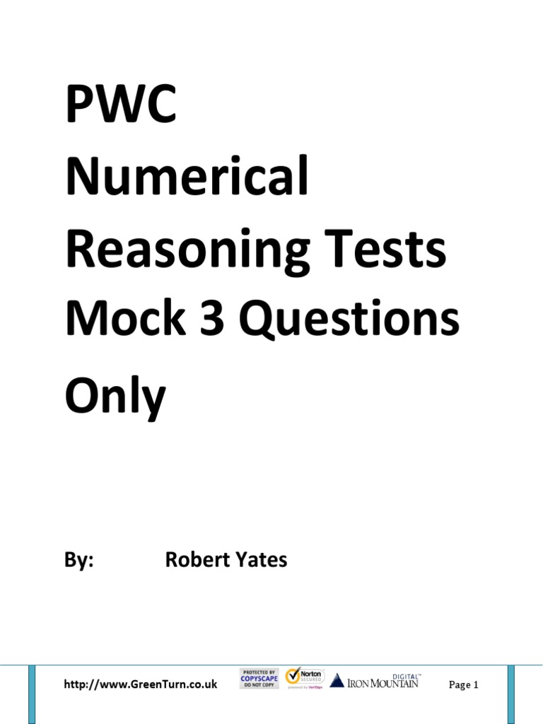 PWC Numerical Reasoning Tests Mock - 3 Question Only 32rgs PDF | PDF ...