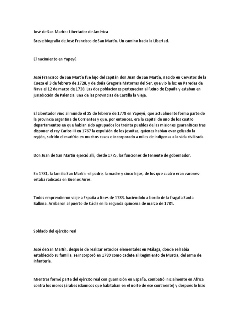 José de San Martín | PDF | Militar | América del Sur