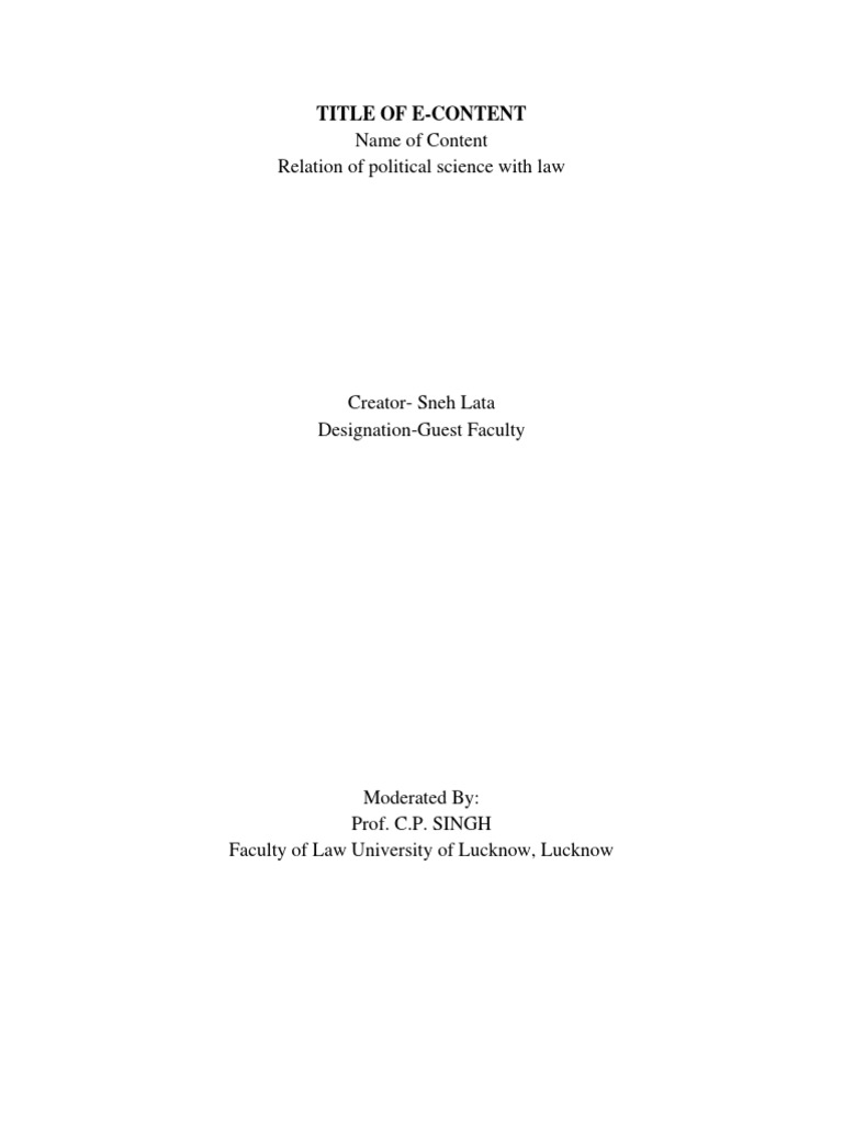 Political Science and Law Interconnection | PDF | History