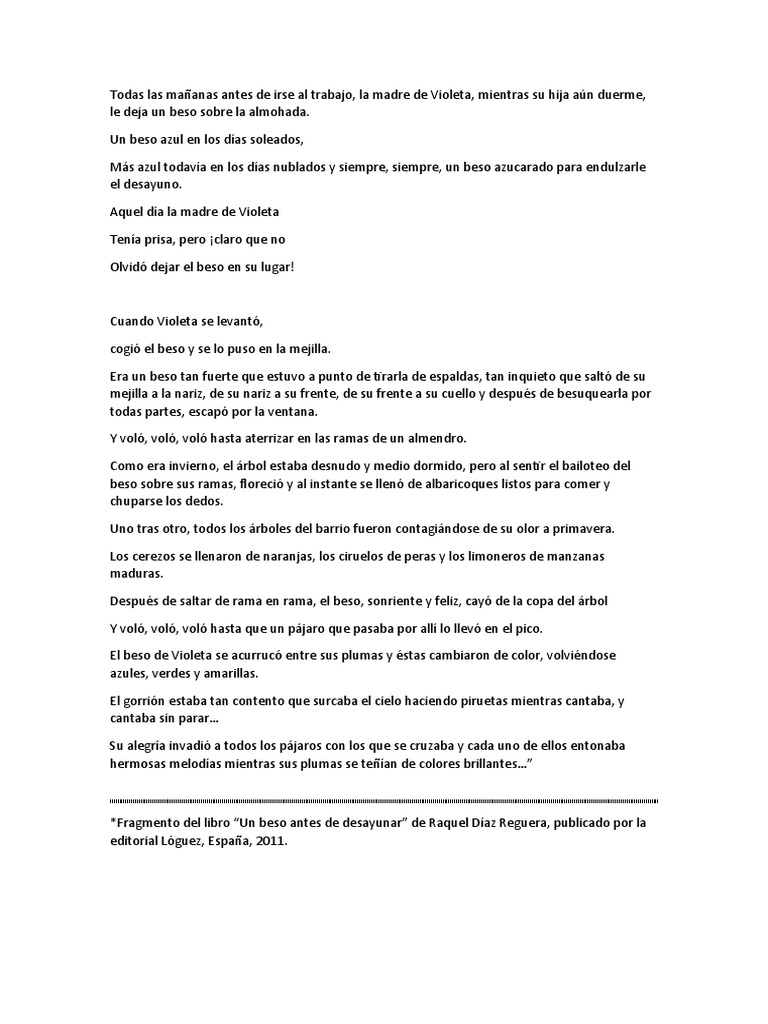 Documento El Beso de Violeta | PDF