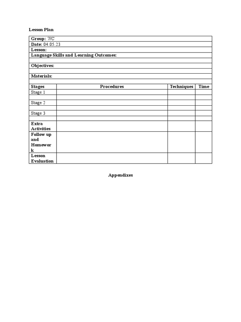Lesson Plan Template | PDF