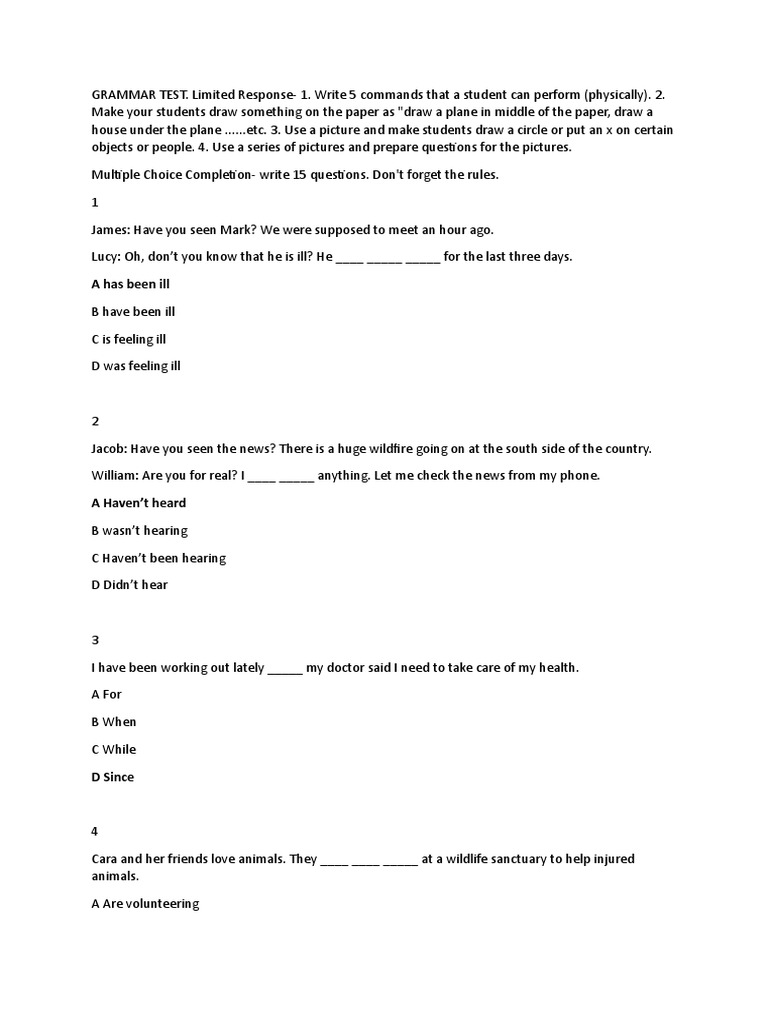 B1 Grammar Test | PDF