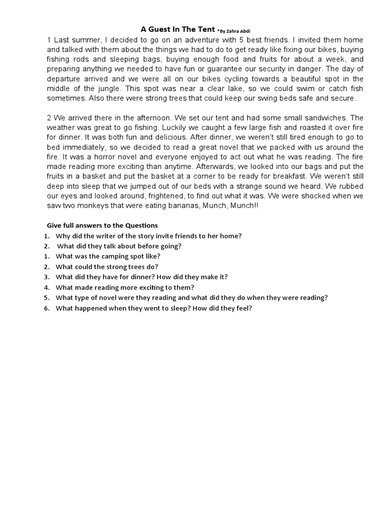 Camping Adventure with Friends | PDF