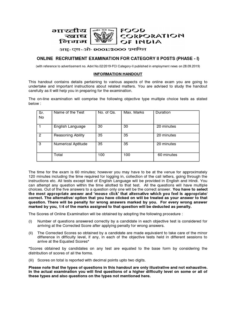 FCI Amended Information Handout Eng | Download Free PDF | Identity ...