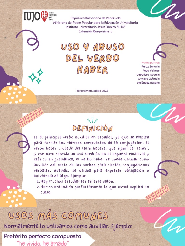 Definición y Uso del Verbo Haber | PDF | Verbo | Tipología Lingüística