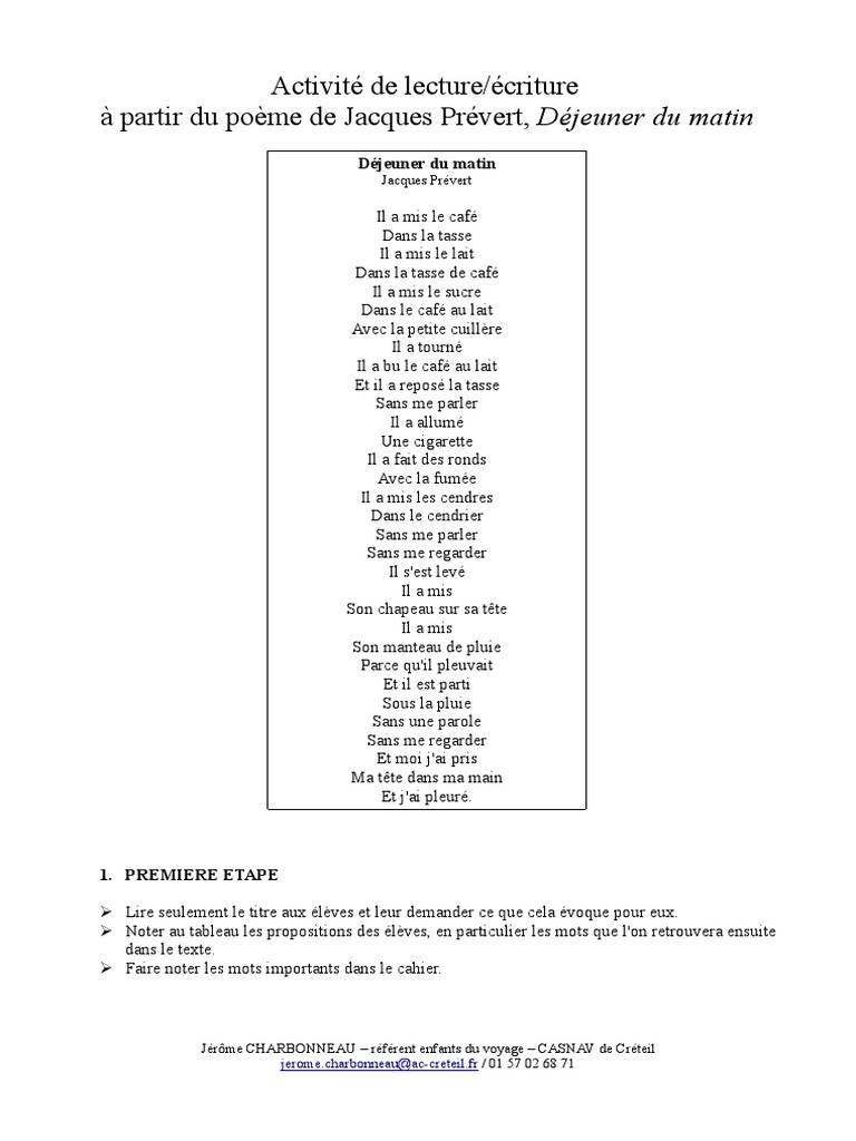 Dejeuner Du Matin | PDF