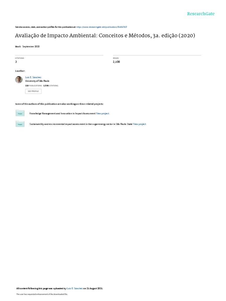 Avaliação de Impacto Ambiental: Conceitos e Métodos, 3a. edição (2020 ...