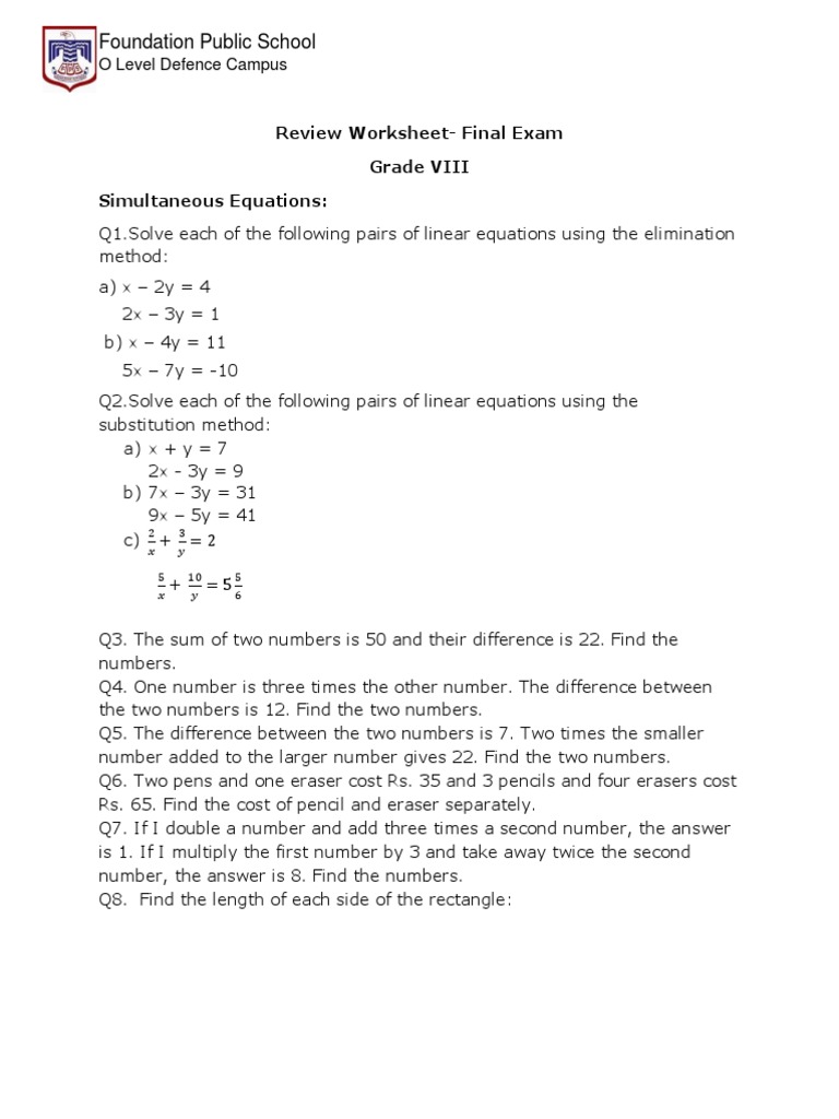 Solving Systems of Linear Equations and Using the Pythagorean Theorem ...