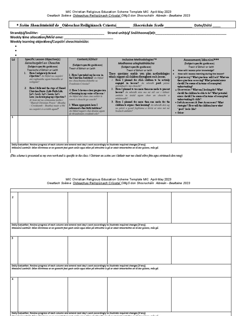 Christian RE Scheme 2023 | PDF