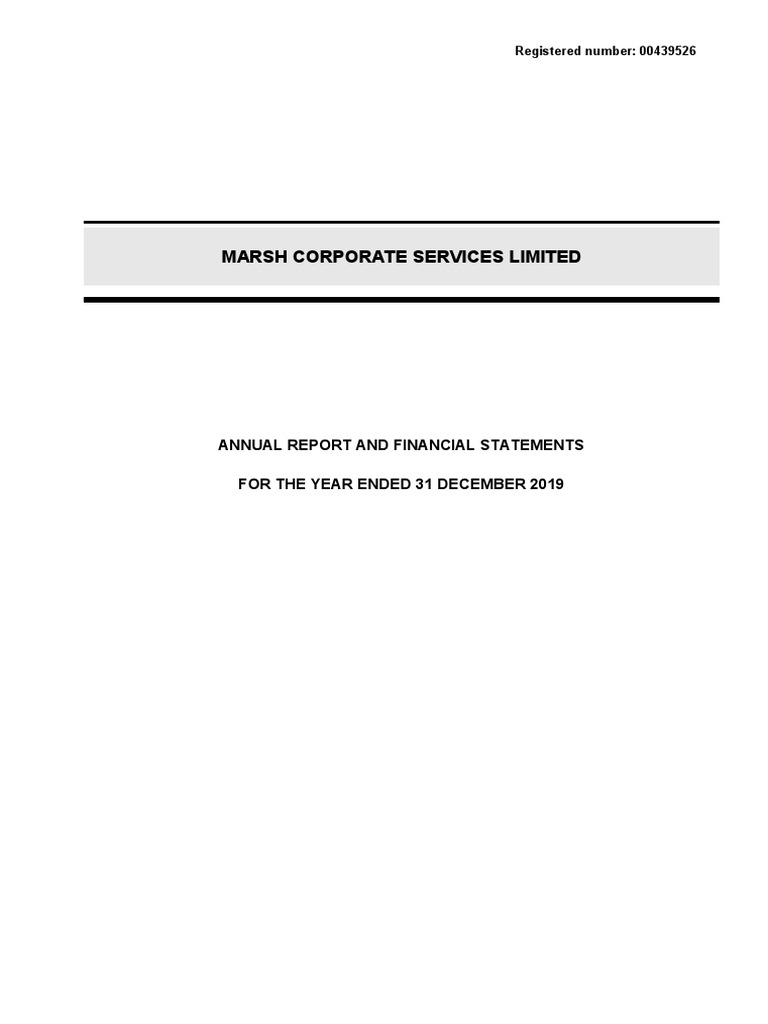 Marsh Corporate Services Limited Annual Report Financial Statements 31 ...