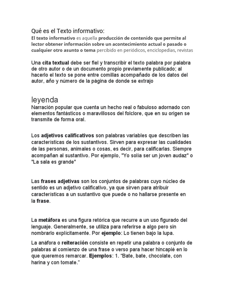 Qué es el Texto informativo.docx | PDF | Poesía | Lingüística