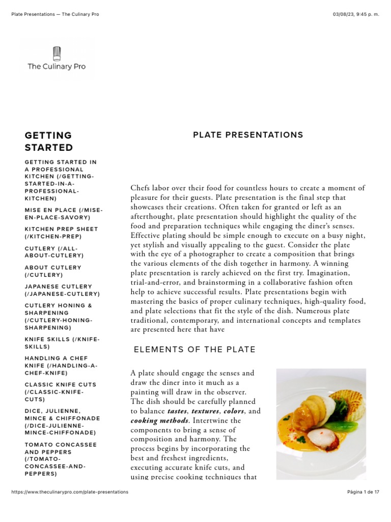 Mastering Plate Presentations in Culinary Arts | PDF | Restaurants ...