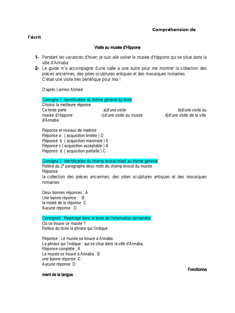 Test de Français | PDF