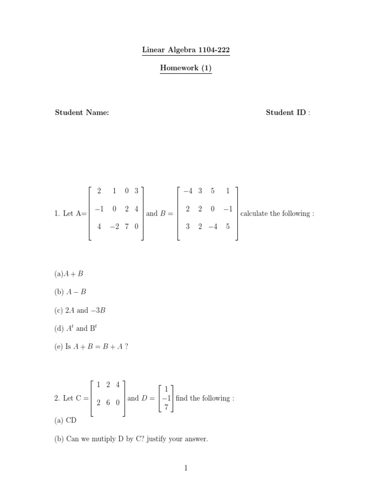 HW#1 PDF | PDF