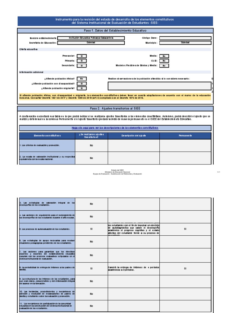 Instrumento de Revisión de Los Elementos (27-05-2022) | PDF
