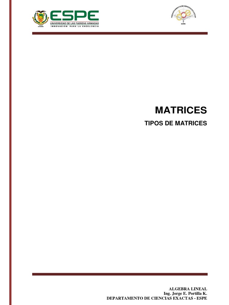 Tipos de Matrices PDF | PDF