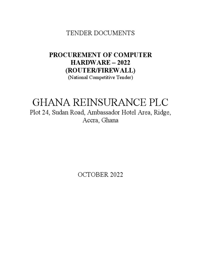 Tender Document For Router-Firewall - October 2022 - Publication | PDF